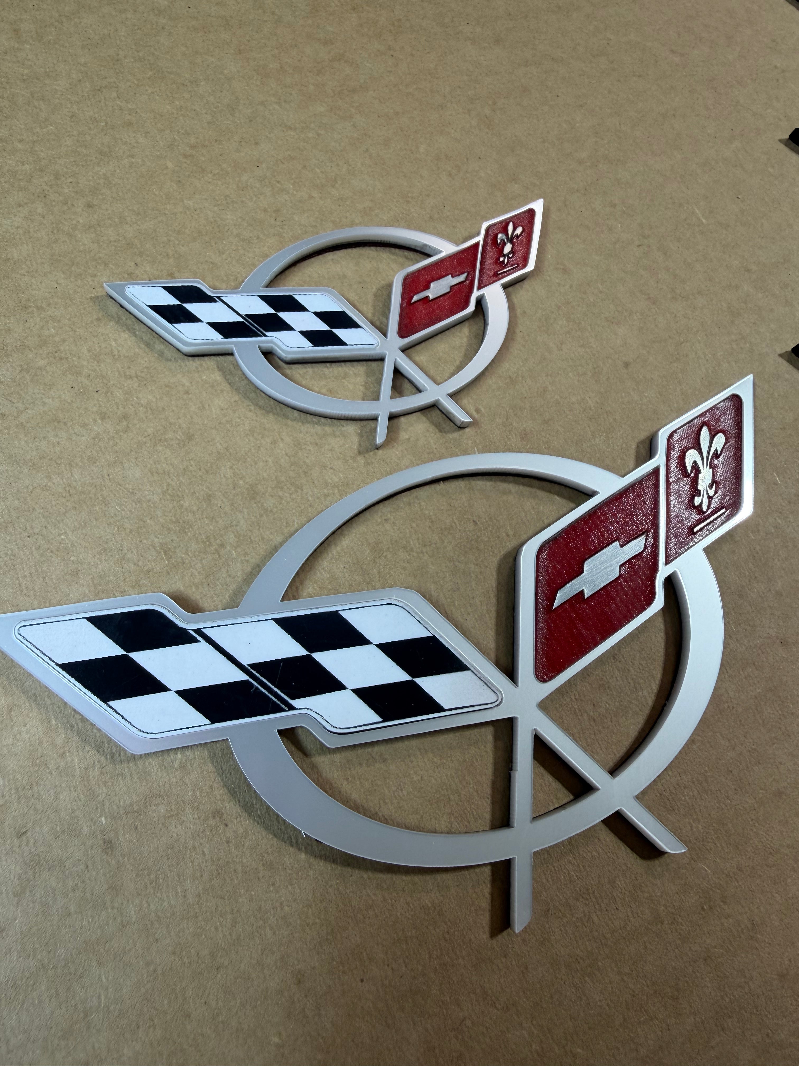 Corvette C5 Acrylic Emblems – Fender (4") & Nose/Trunk (6.5") | 4 Colo ...